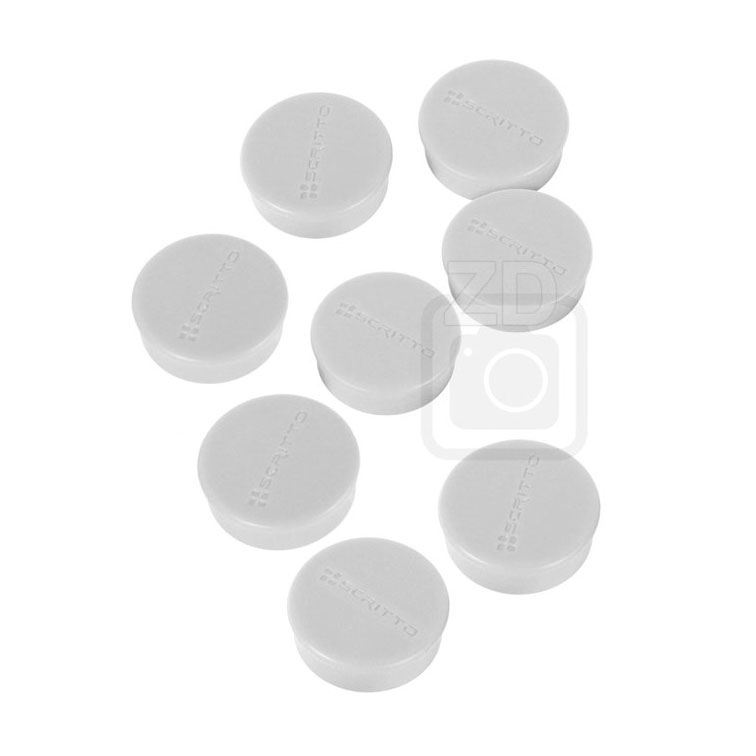 Magnets - Large size - White colour - Set of 8pcs