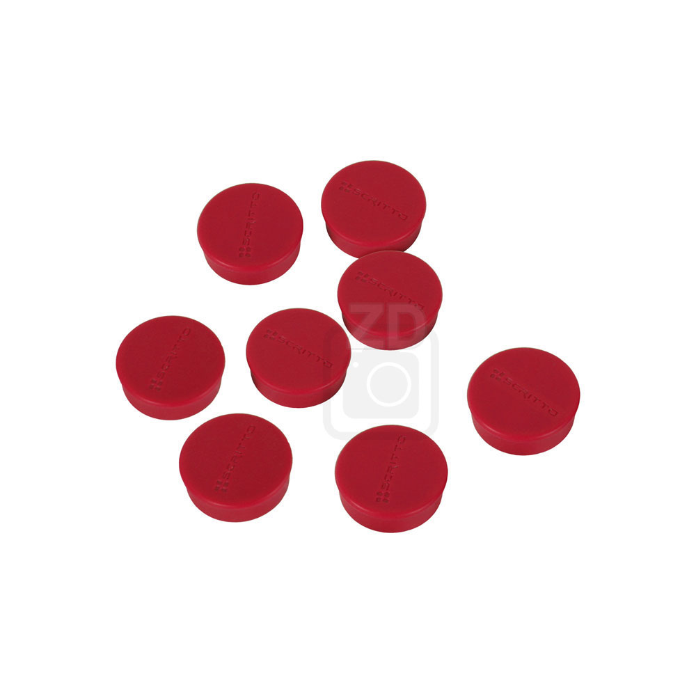 Magnets - Medium size - Red colour - Set of 8pcs